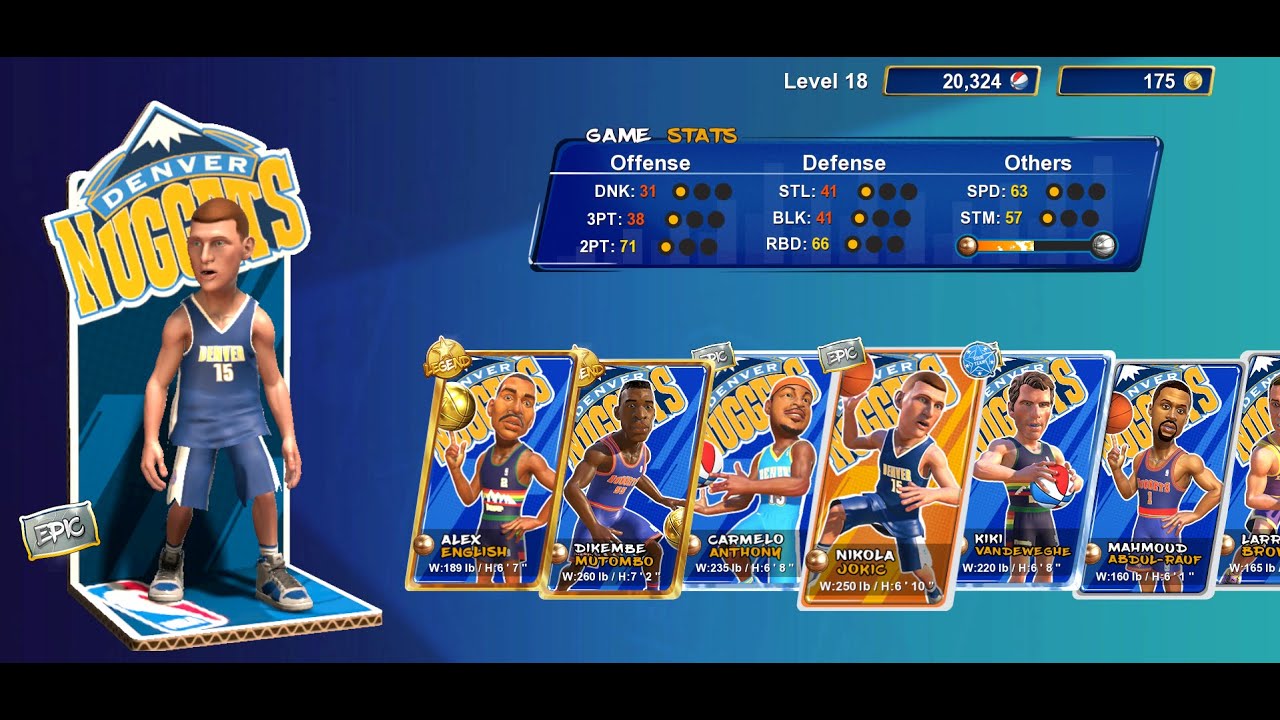NBA 2K Playgrounds 2 Denver Nuggets All Players - YouTube
