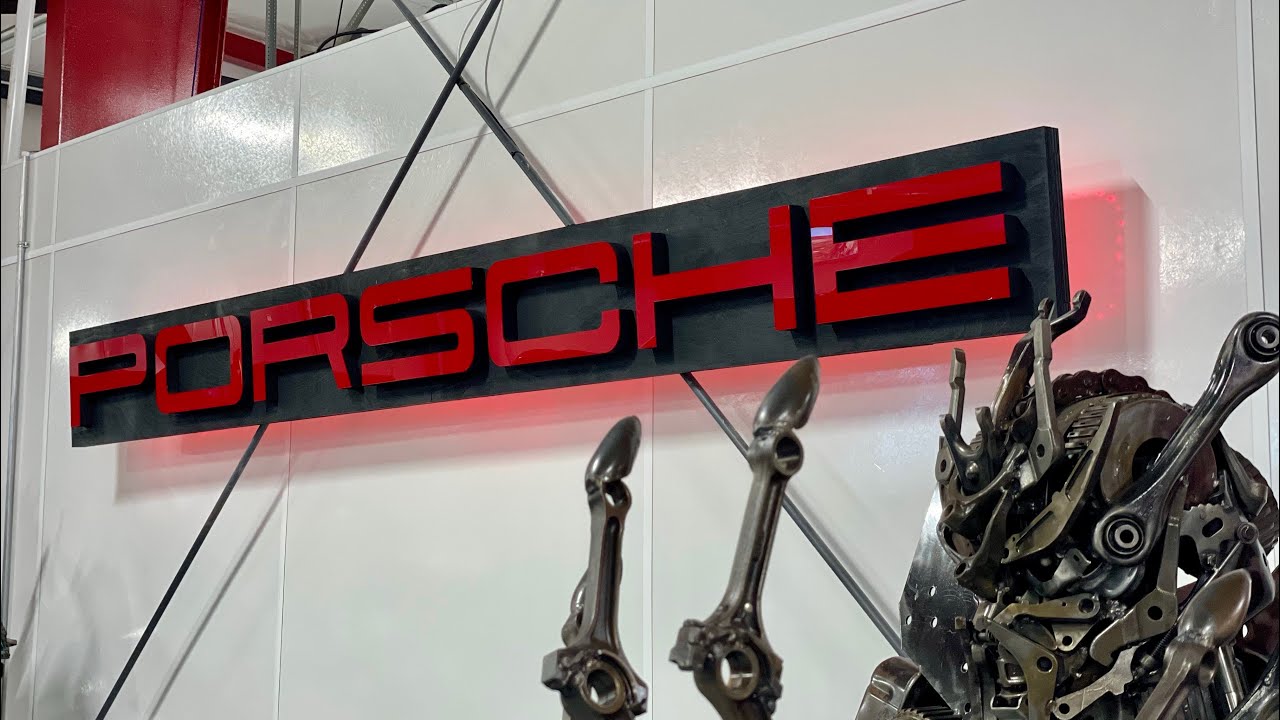 Custom Made Porsche Sign | Hummer EV Wash | Garage Update - YouTube