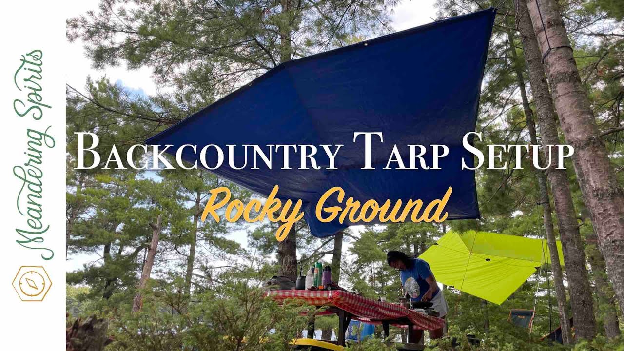 How to Setup a Tarp While Backcountry Camping [On Rocky Ground] - YouTube