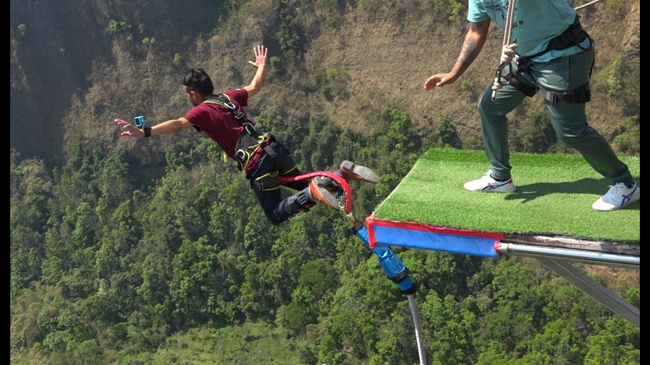 Amazing Bungy Jump World's Second Highest | 228m Kushma Parbat Nepal ...
