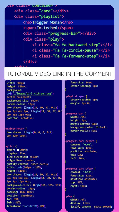 Music Playlist card with HTML & CSS #shorts - YouTube