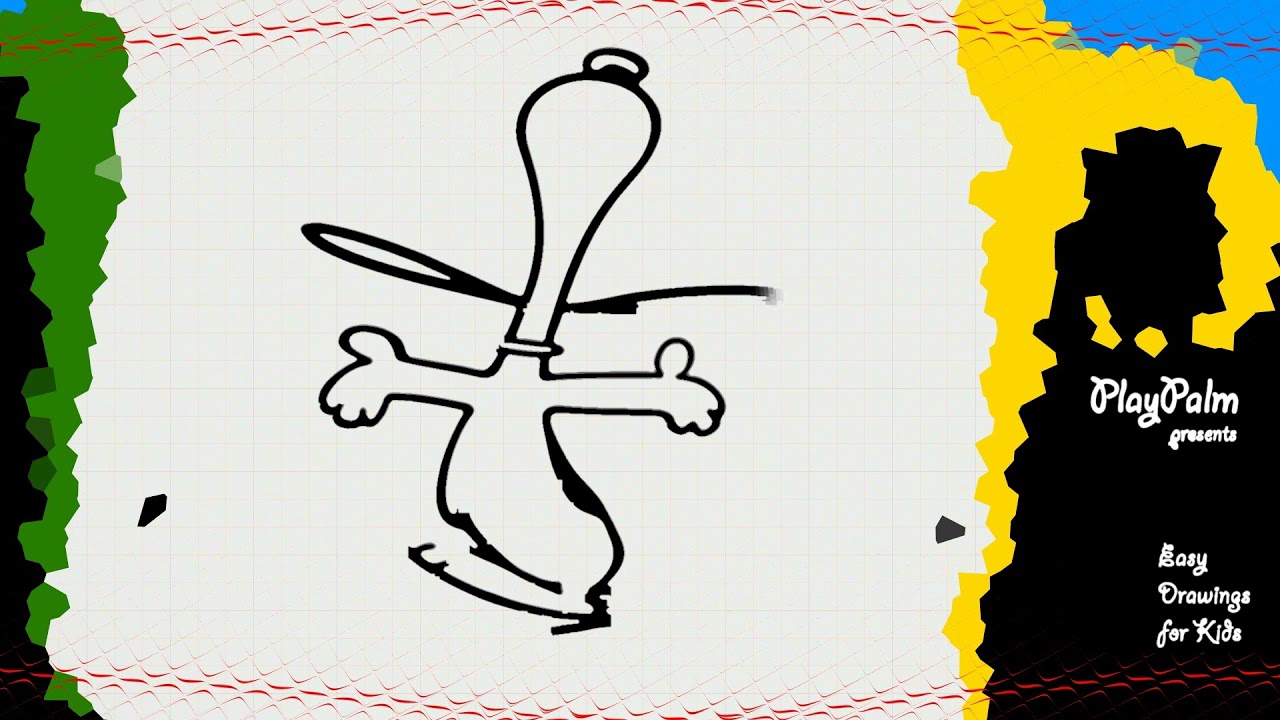 Draw Peanuts Dancing Snoopy - YouTube