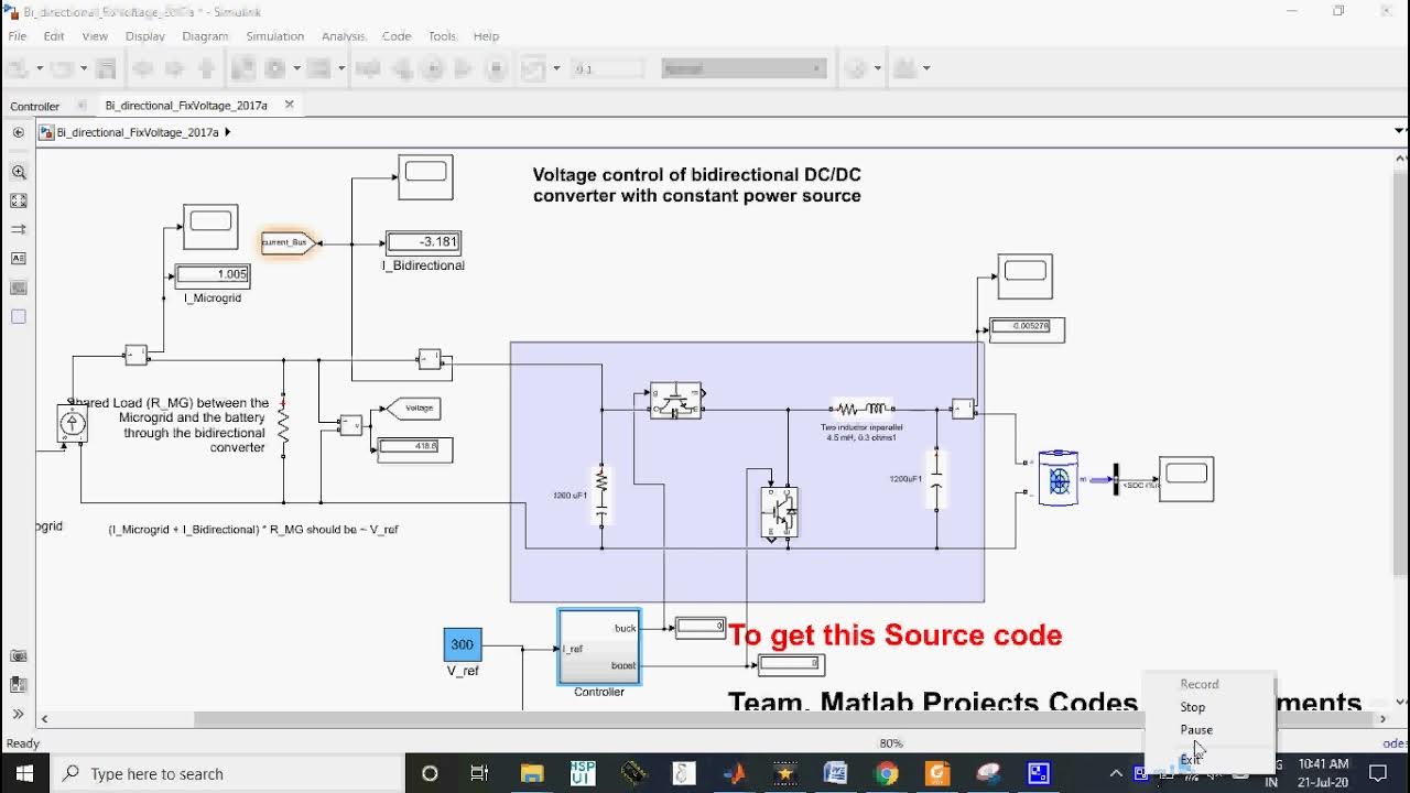Voltage control of bidirectional DC-DC converter with constant power ...