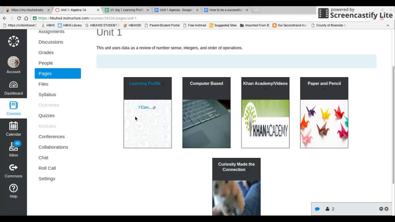 How to Navigate My CANVAS Page & Learning Profile - YouTube