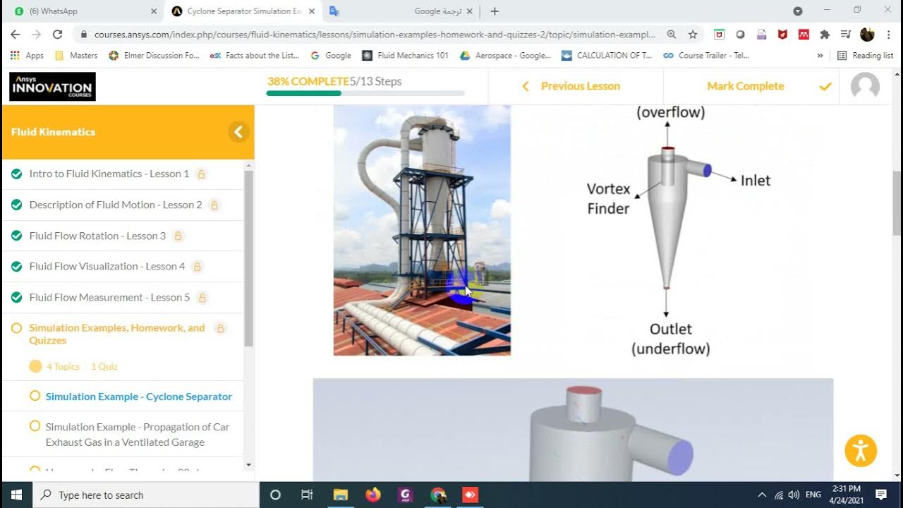 ANSYS Fluent Cyclone Separator (#1 Geometry & Mesh) شرح بالعربي - YouTube
