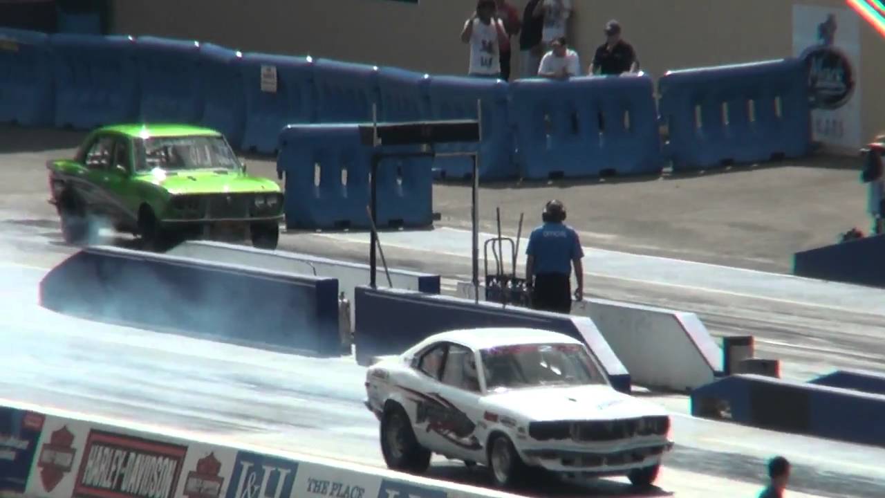 DYSON BROS RACING MAZDA RX3 20B TURBO RUNS 7.73 @ 180 MPH AT SYDNEY ...