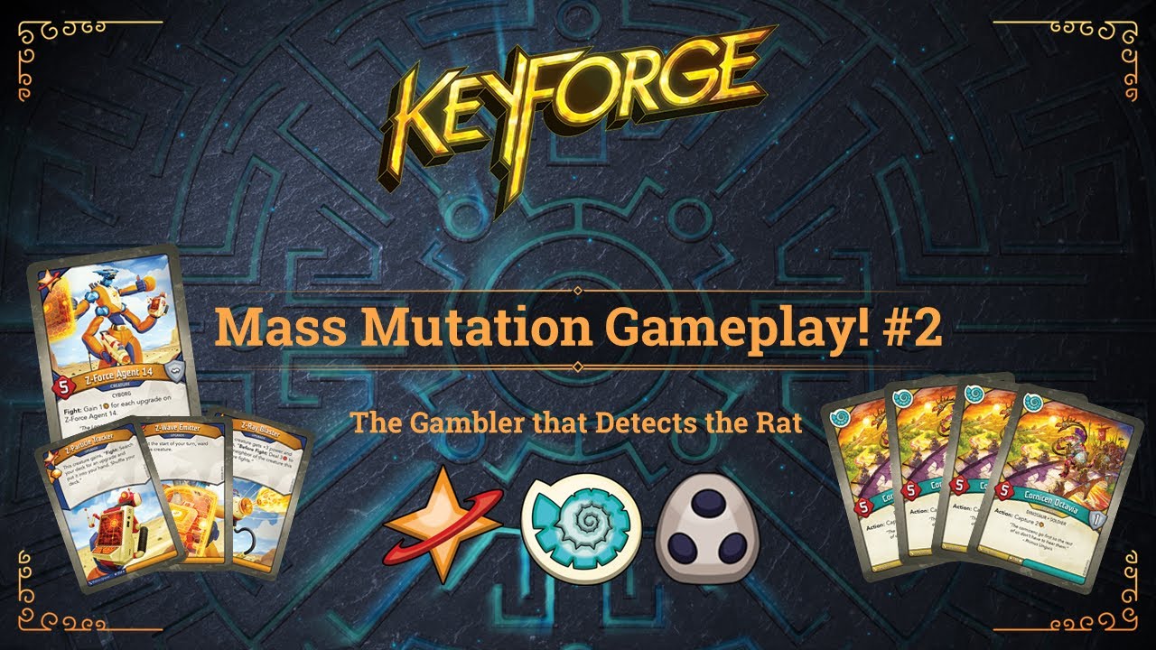 Keyforge Mass Mutation Gameplay - The Gambler that Detects The Rat (4 x ...