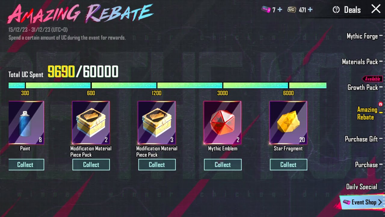 Collecting Amazing Rebate Rewards In PUBG Mobile - YouTube