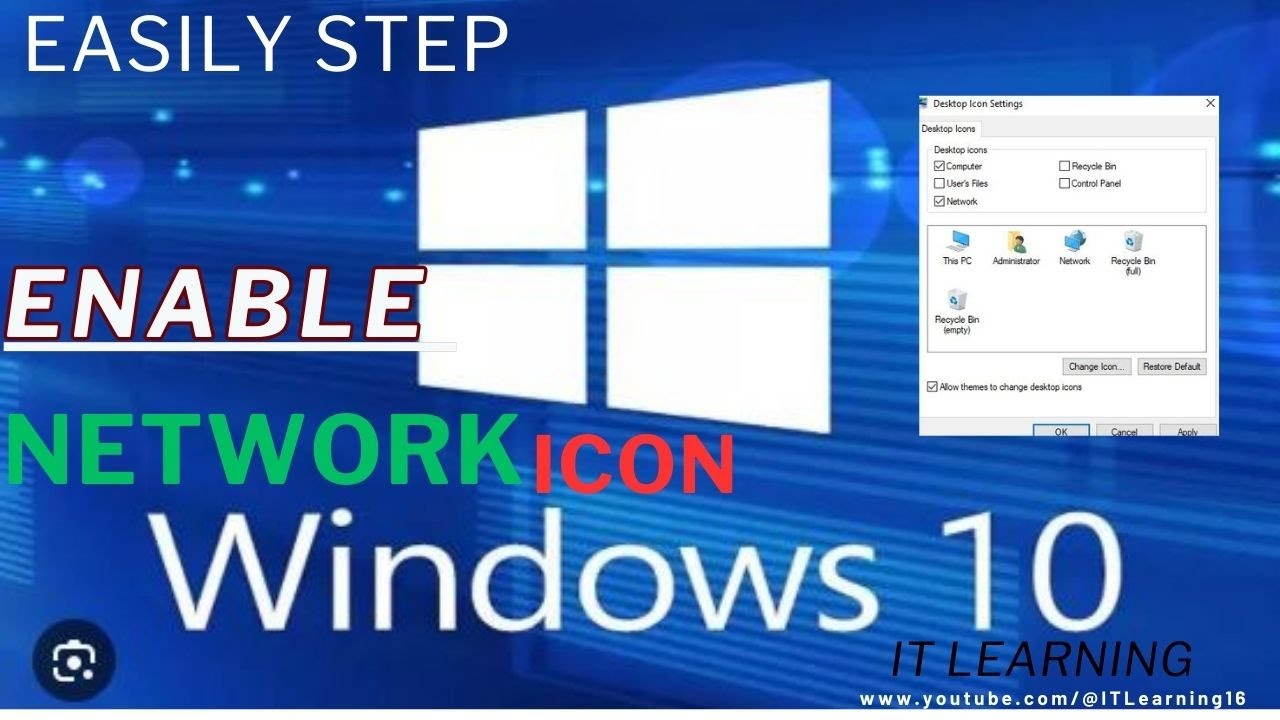 How to enable Network icon in windows 10 - YouTube