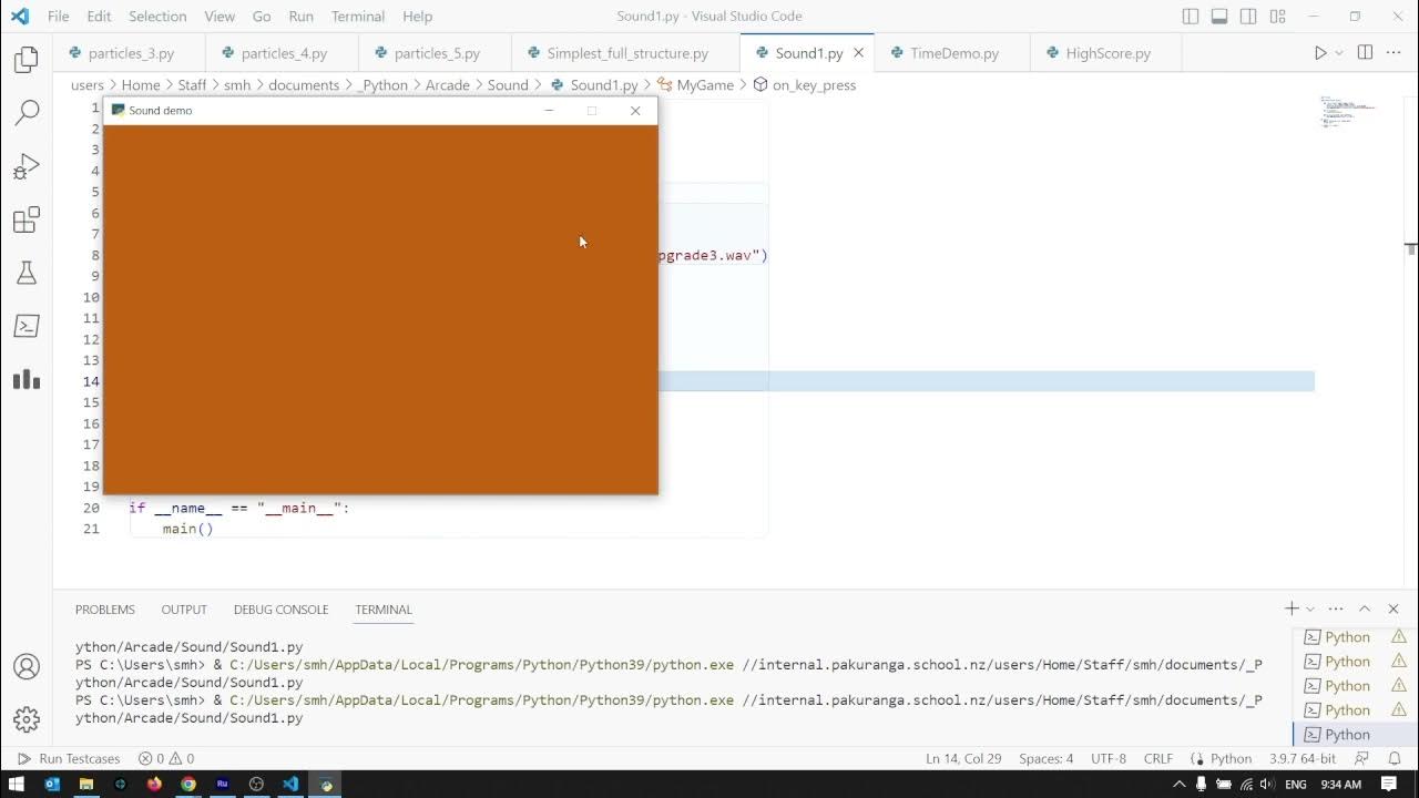 Python Arcade - simple sound demo - YouTube