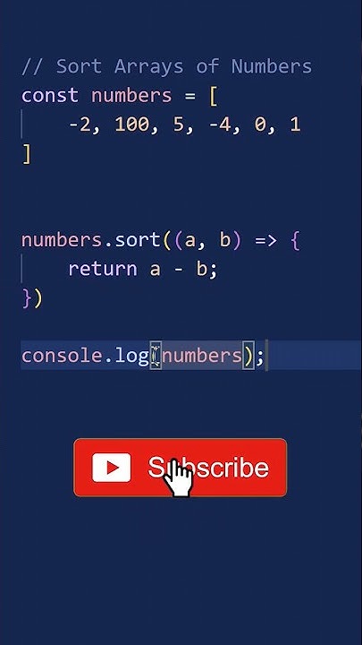 ASMR Programming - How to sort a number array in JavaScript | Part 2 - No Talking #shorts - YouTube