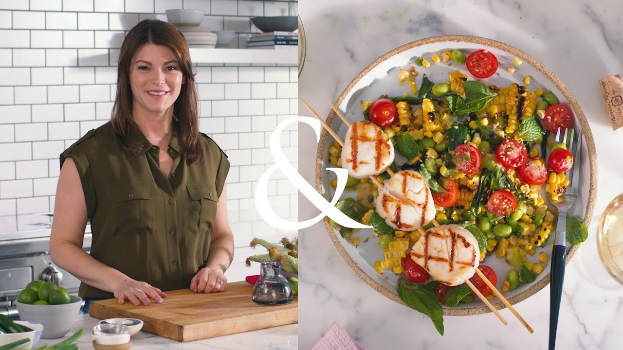 Gail Simmons makes easy Grilled Scallops | F&W Cooks - YouTube