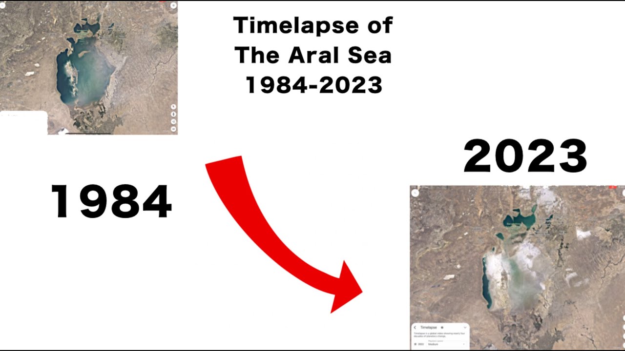 Timelapse of the Aral Sea 1984 - 2023 - YouTube