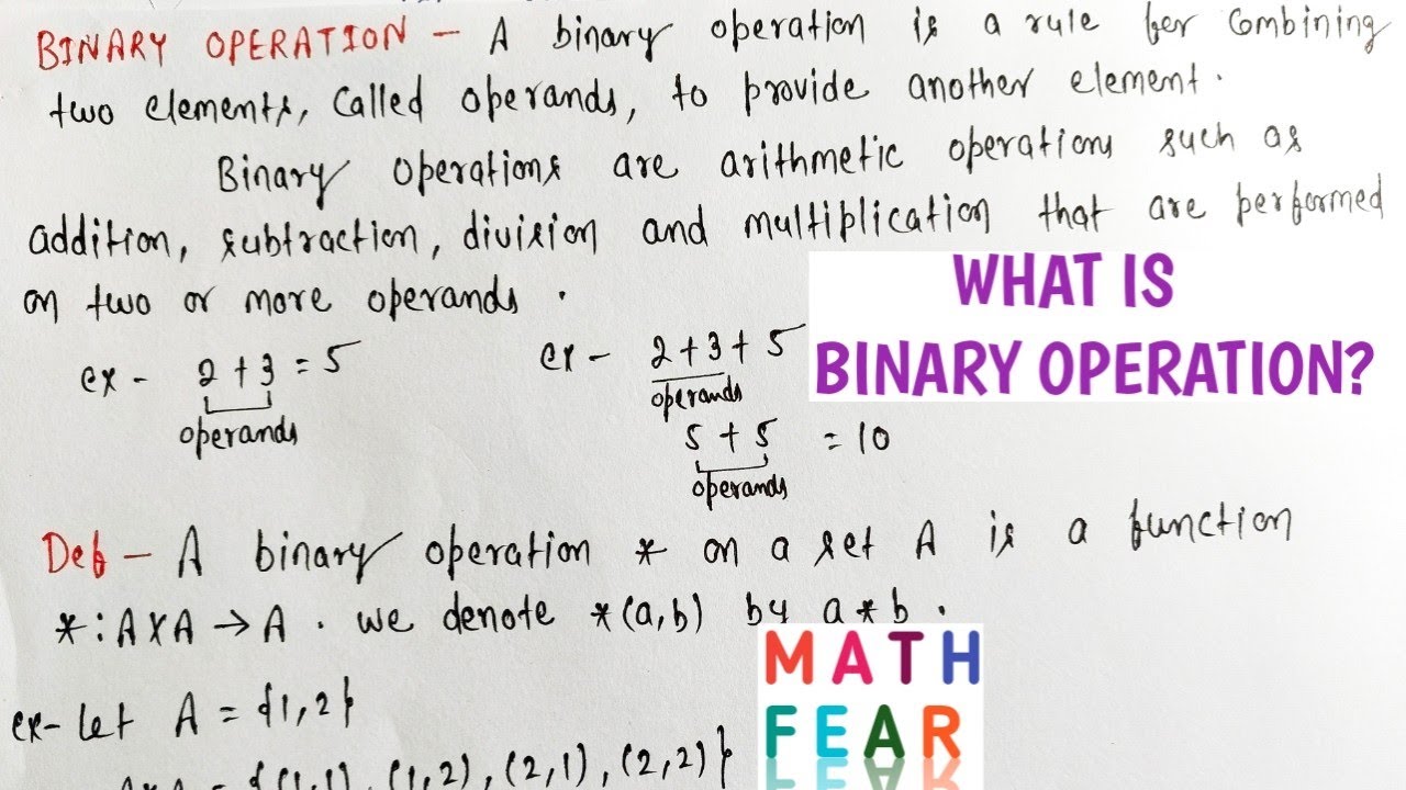 WHAT IS BINARY OPERATION? | RELATION AND FUNCTION | NCERT CLASS 12TH ...