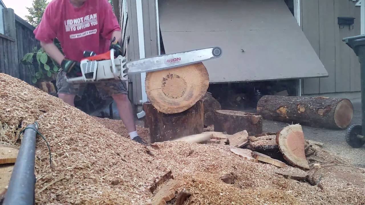 Stihl 076 chainsaw race project - YouTube