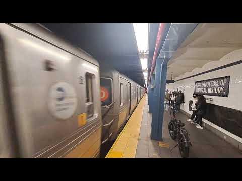 IND 8th Avenue Line: Brooklyn bound (A)/(C) Exp and (B)/(D) Lcl trains at 81st Street - YouTube
