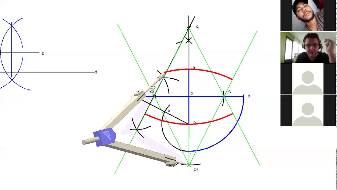 Ovalo de cuatro centros dados los dos ejes - YouTube