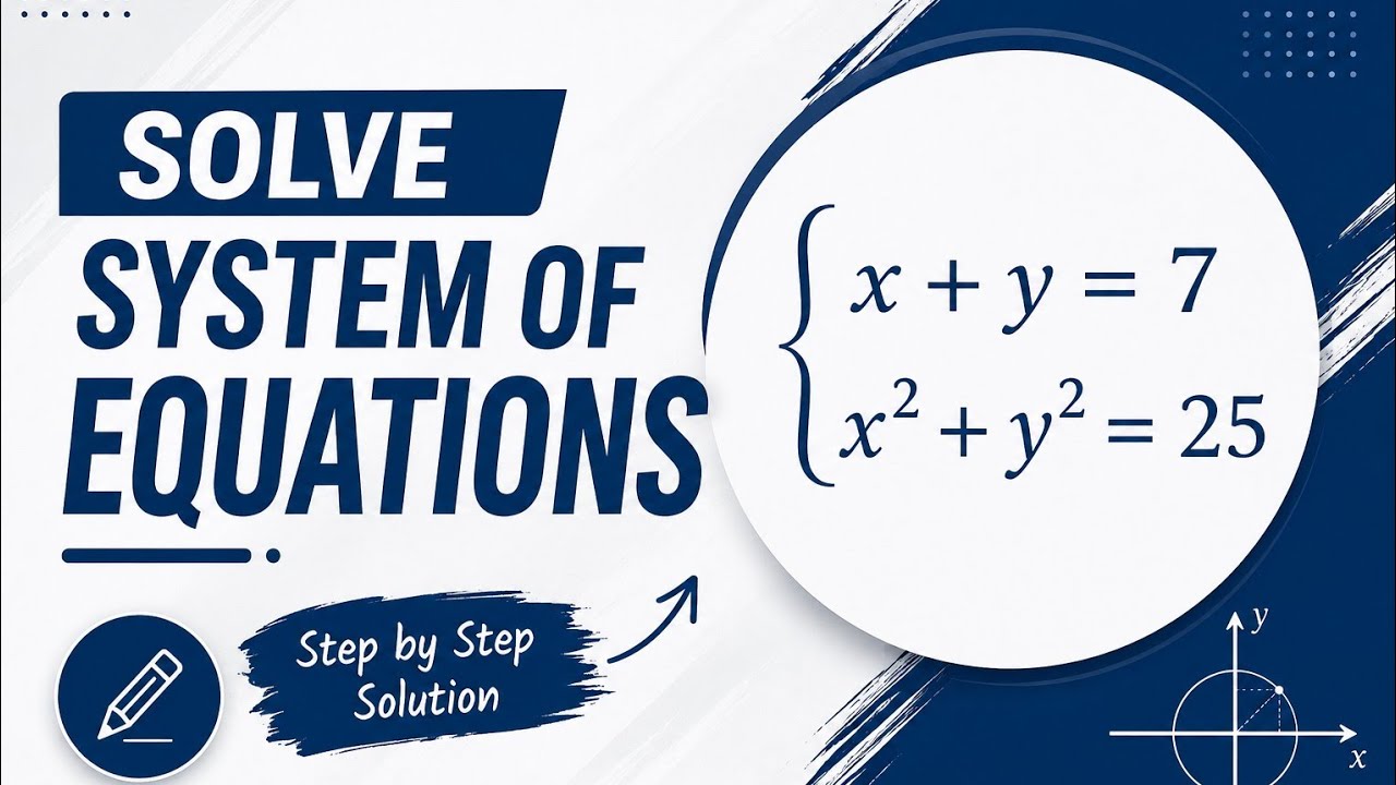 General Mathematics: Solve the given system of equations. - YouTube