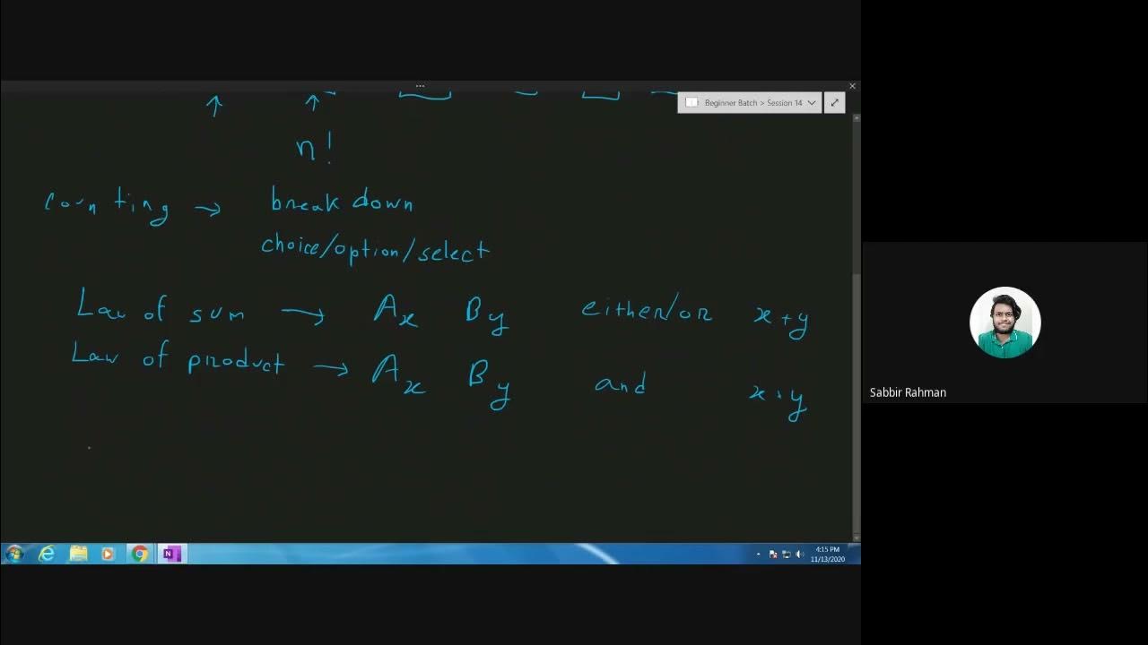 Beginner Batch Class 14 Combinatorics Basics 2020 11 13 at 02 06 GMT 8 - YouTube