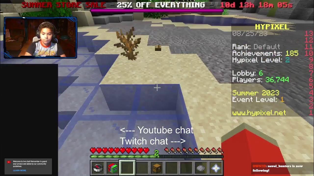 Playing Minecraft java Hypixel (multistream) - YouTube