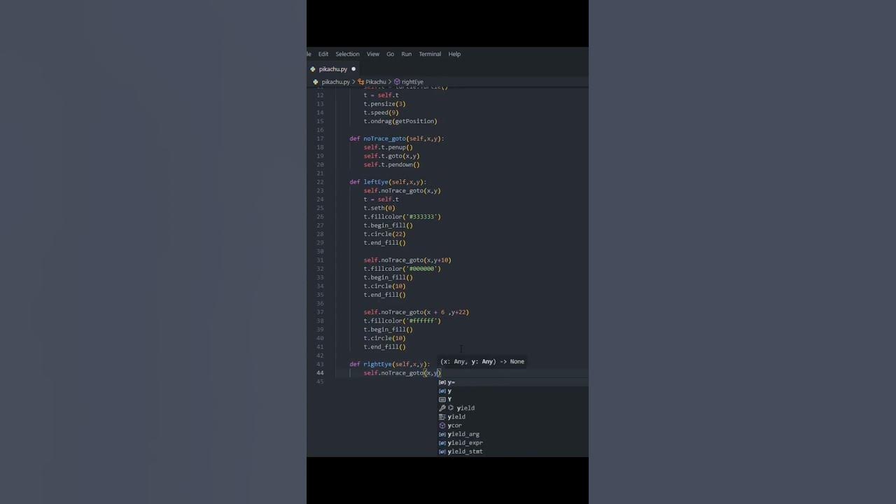 Pikachu Sketch With Python Module Turtle Artwork Youtube