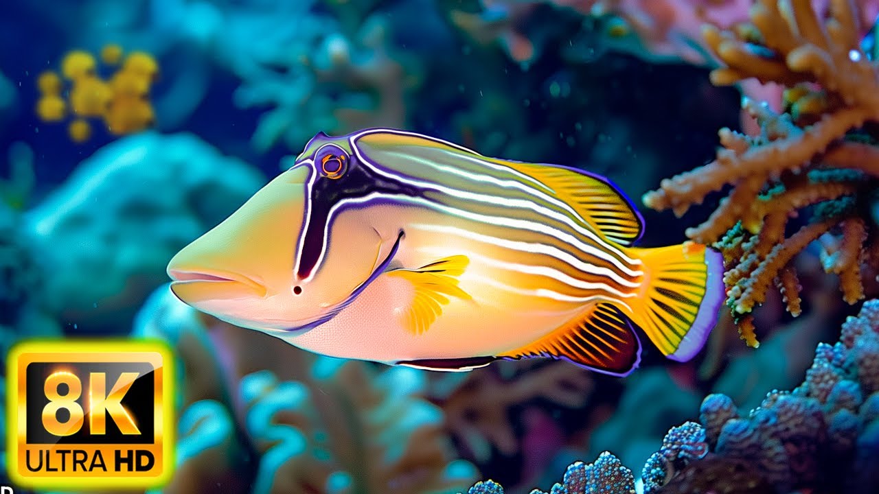 Colors Of The Ocean 8K ULTRA HD - Beautiful Coral Reef Fish - Sleep ...