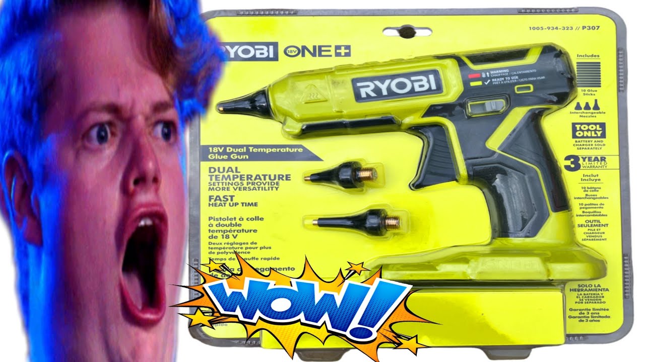RYOBI 18V CORDLESS DUAL TEMPERATURE GLUE GUN P307 unboxing | delivered ...