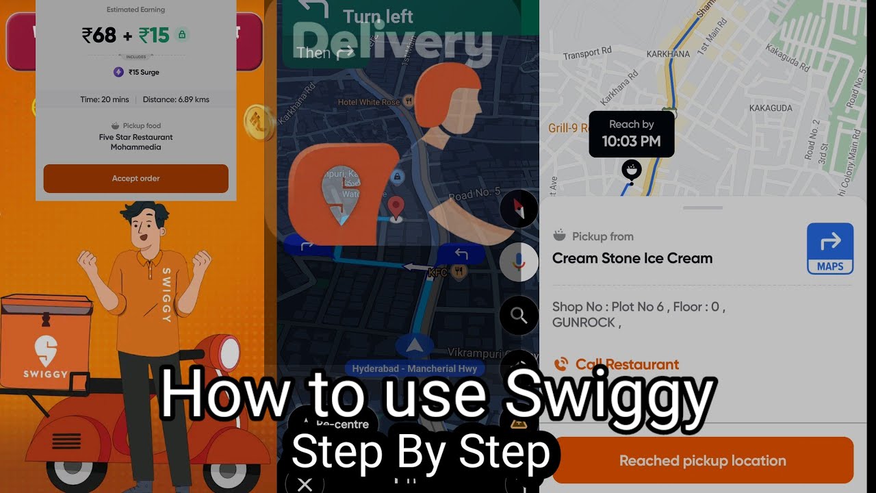 How to use Swiggy Delivery Partner App || Swiggy Pe Delivery kaise kare ...