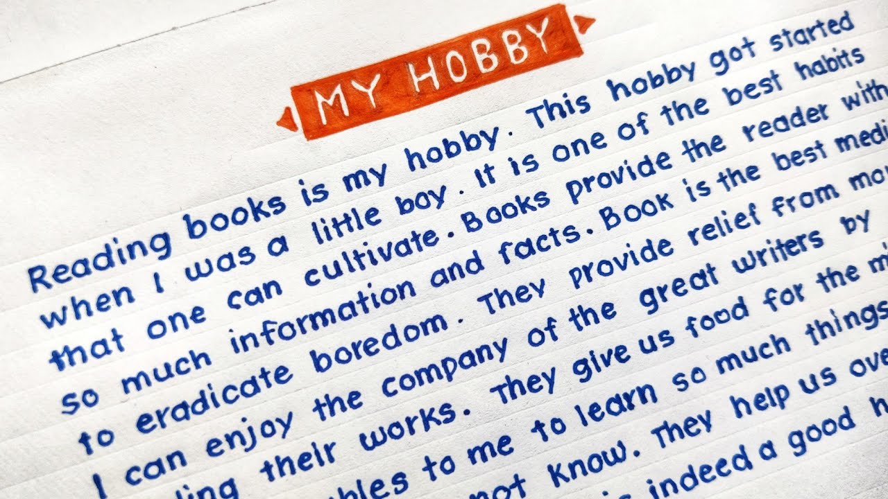 MY HOBBY - Reading books paragraph in english - YouTube
