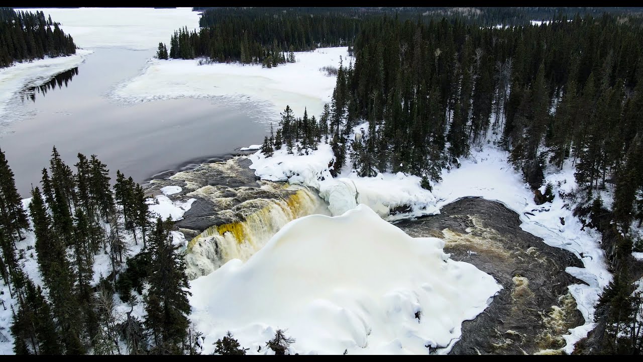 Pisew Falls Provincial Park - Northern Manitoba Spring Aerial Views ...