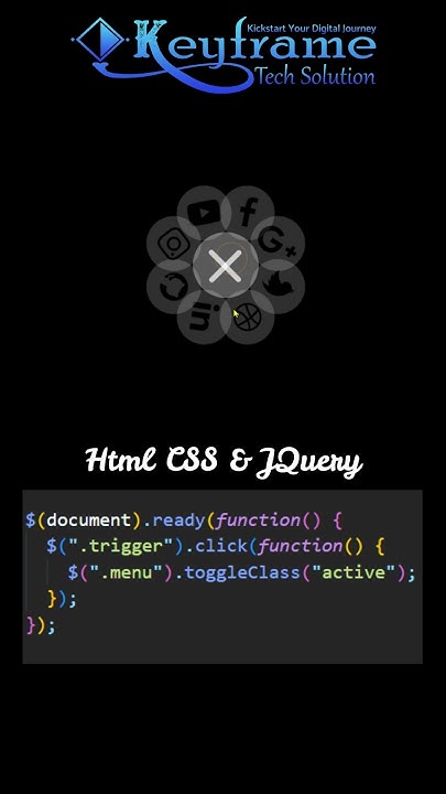 Create Simple Radial Menu Using Html Css And Jquery Youtube