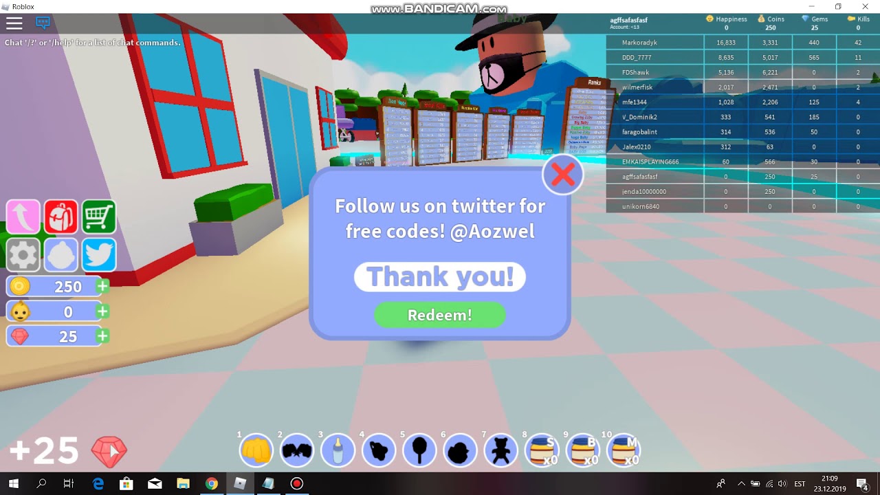 BABY SIMULATOR CODES 2019 - YouTube