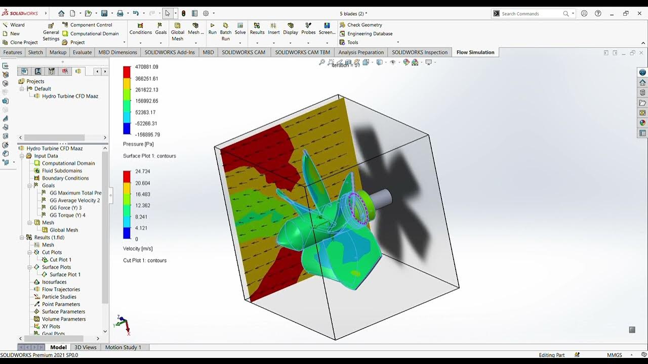 Kaplan Turbine and Flow Trajectory Analysis using SolidWorks 2021 - YouTube
