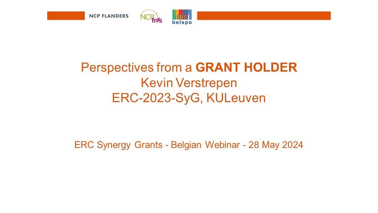 May 2024 – Kevin Verstrepen ERC Synergy grant Holder, 2023 call - YouTube