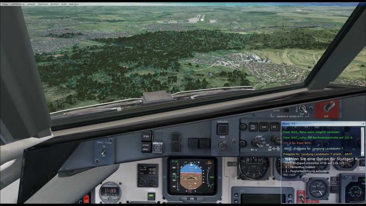 FSX HD PMDG J41 full approach Stuttgart EDDS - YouTube