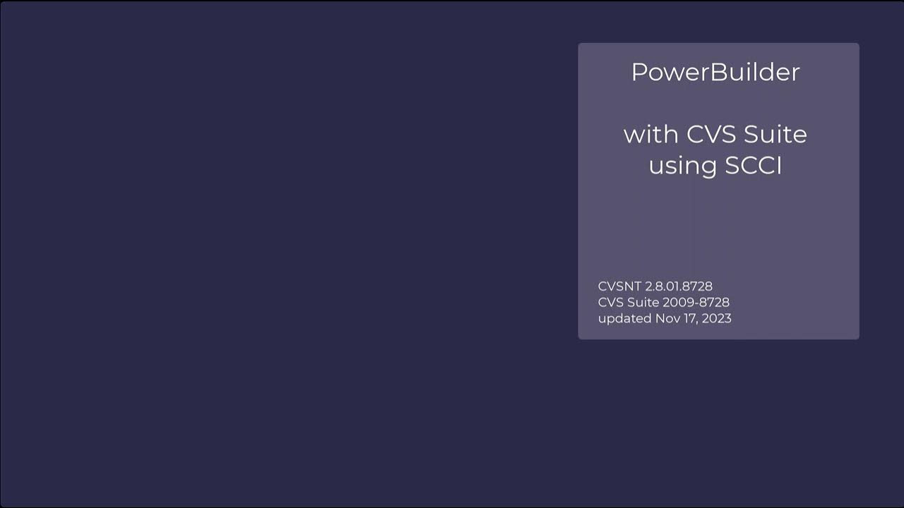 PowerBuilder SCCI CVS Suite (CVSNT) - YouTube