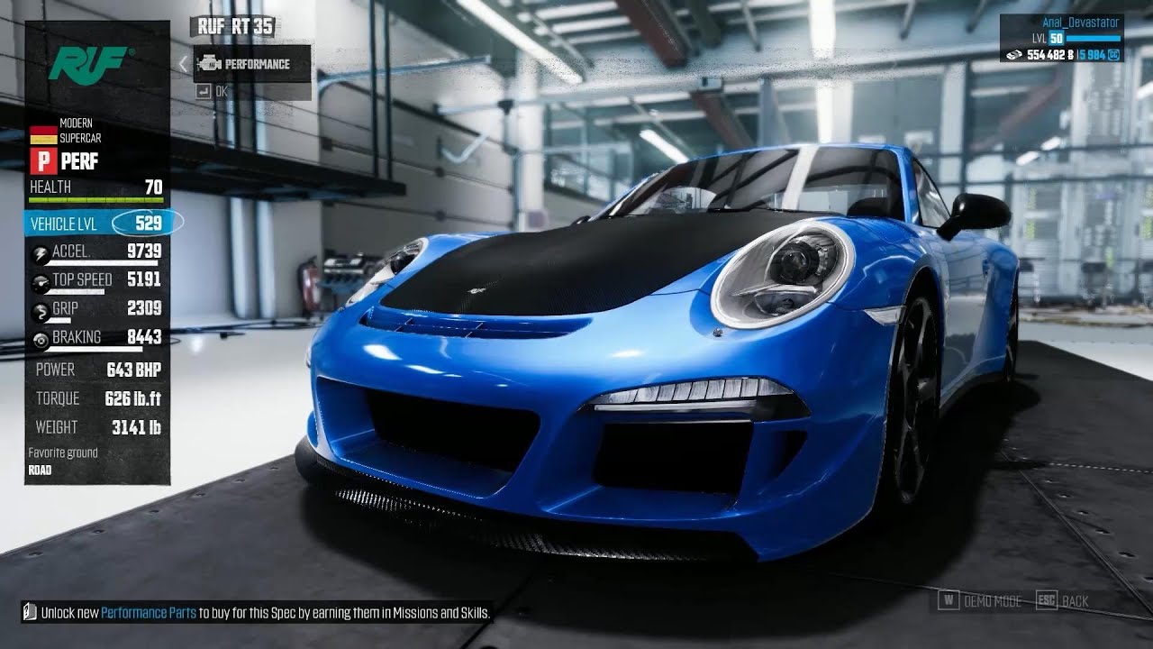 The Crew Wild Run - RUF RT 35 Perf Spec Customization + Custom Race ...