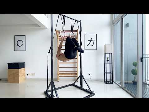 Front Lever Advanced Tuck Hold on Rings - YouTube