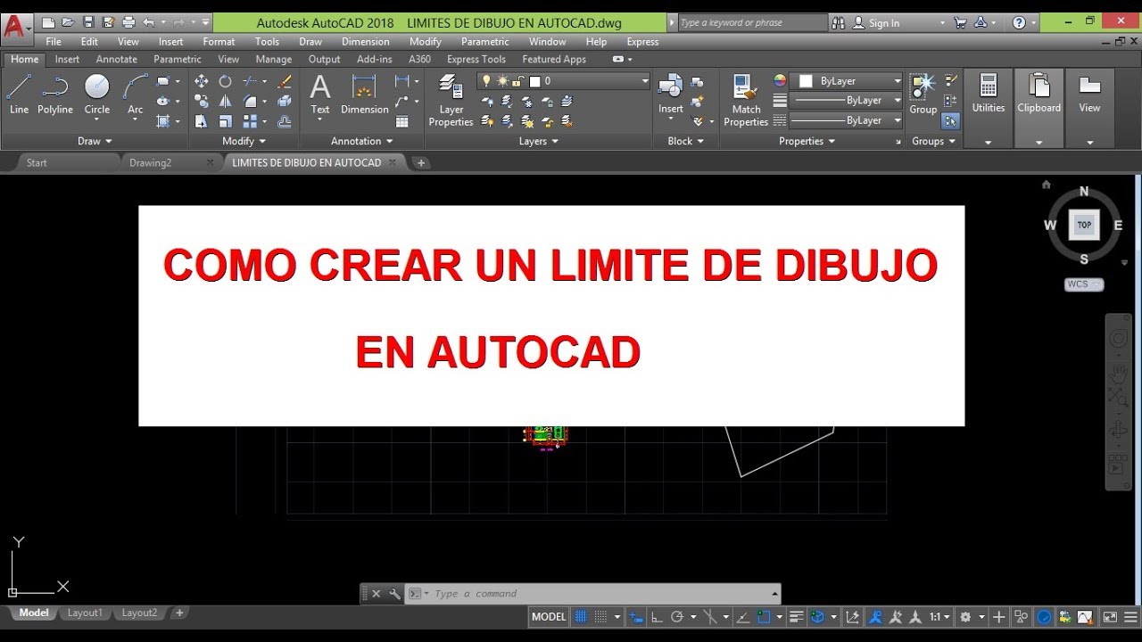 COMO CREAR UN LIMITE DE DIBUJO EN AUTOCAD - YouTube
