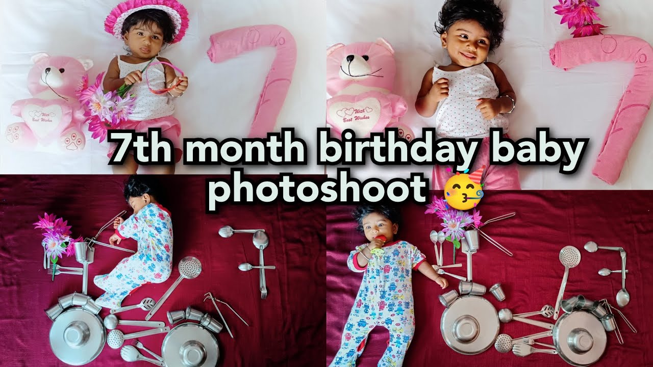 Manasvi 7th month birthday photoshoot 🎂🎊| birthday celebration 🥳| 7 ...