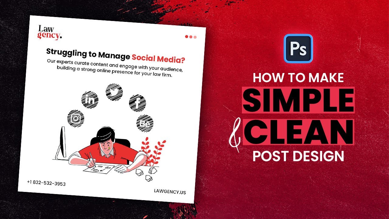 Simple and Clean Post Design in Photoshop | Social Media Post Design ...