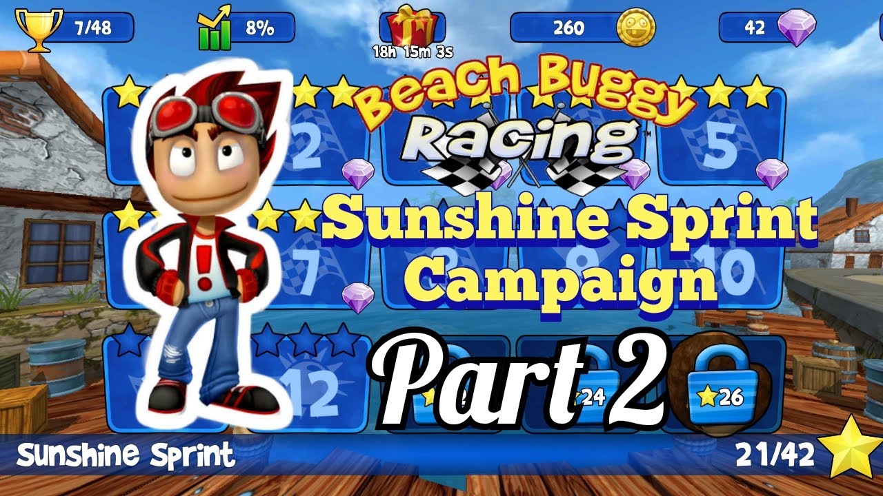 Sunshine Sprint Campaign Part 2 (8/15) - Beach Buggy Racing - YouTube