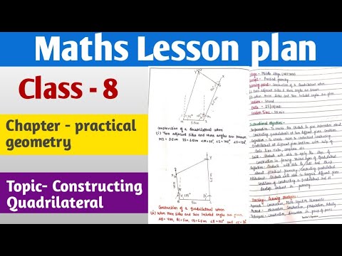 Maths lesson plan | Class -8 | Chapter - Practical geometry | Topic ...