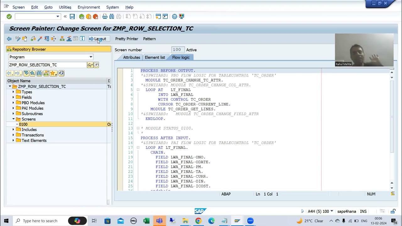 44 - Module Pool Programming - Table Control With Wizard - Line Selectability Part4 - YouTube
