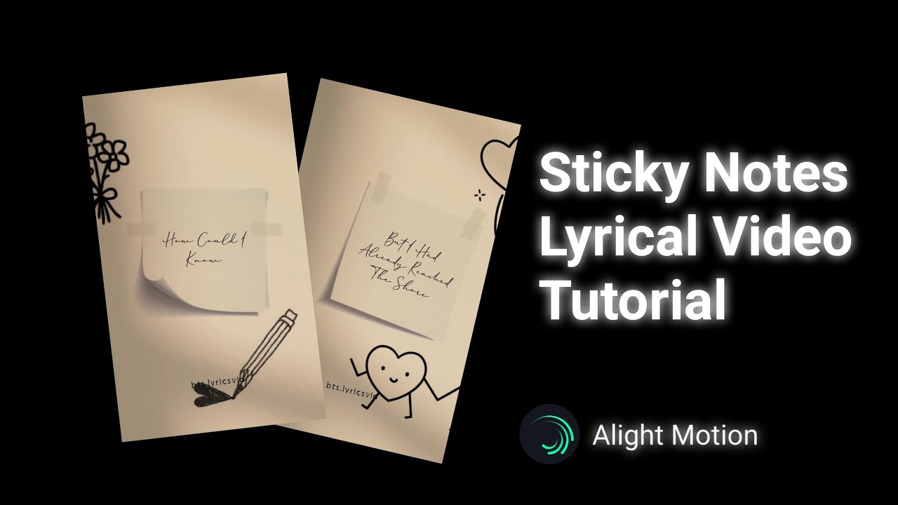 Lyrical Video Tutorial | Sticky Notes Lyrical Video Tutorial - YouTube