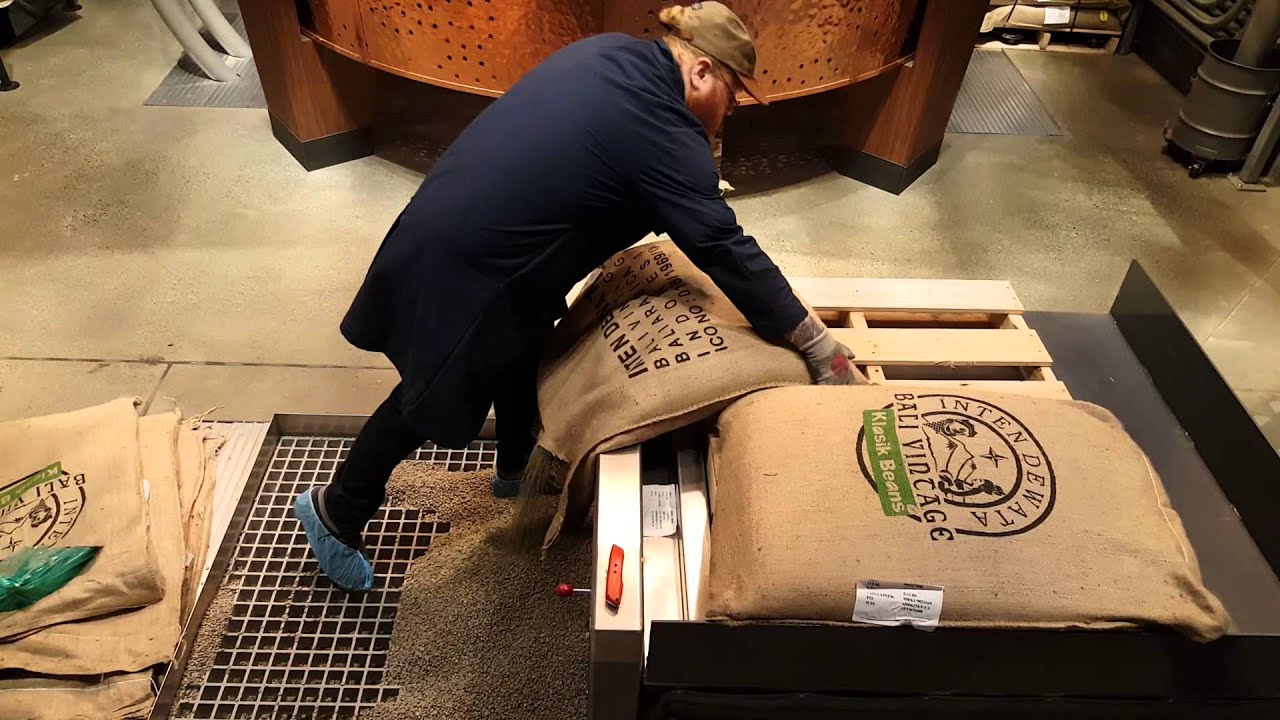 20151011 0717271 Starbucks Roastery - Green Coffee Loading Pit - YouTube