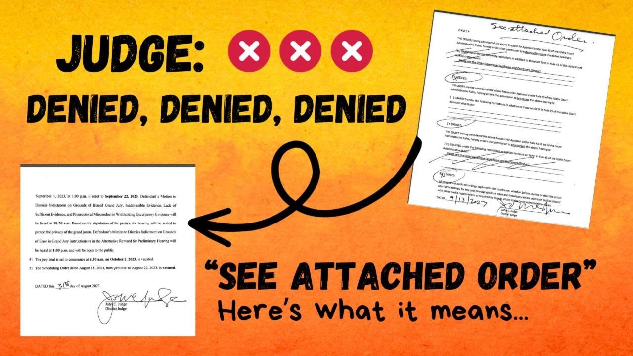 #Idaho4 Judge: DENIED DENIED DENIED Here's What It Means - YouTube