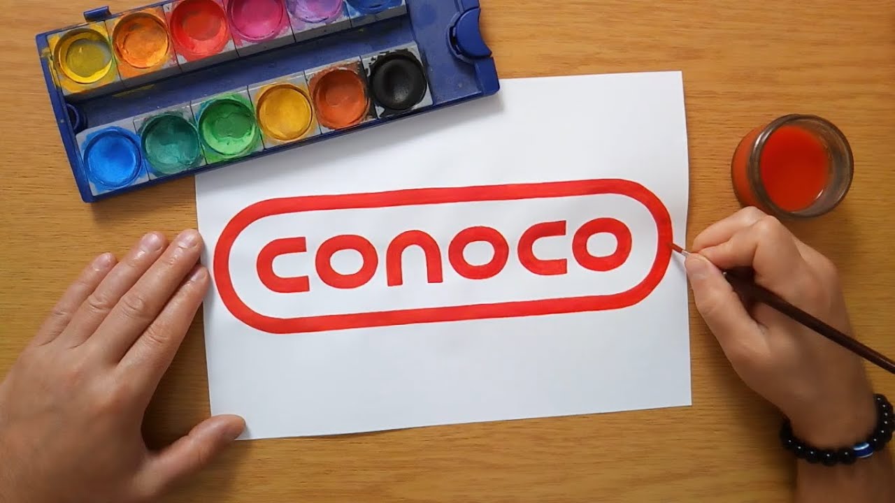 How to draw the conoco logo - YouTube