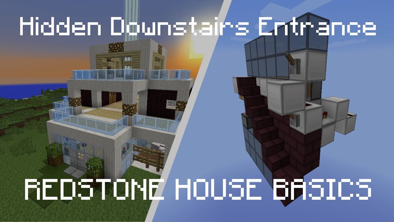 Hidden Downstairs Entrance - Redstone House Basics (New Serie) - YouTube