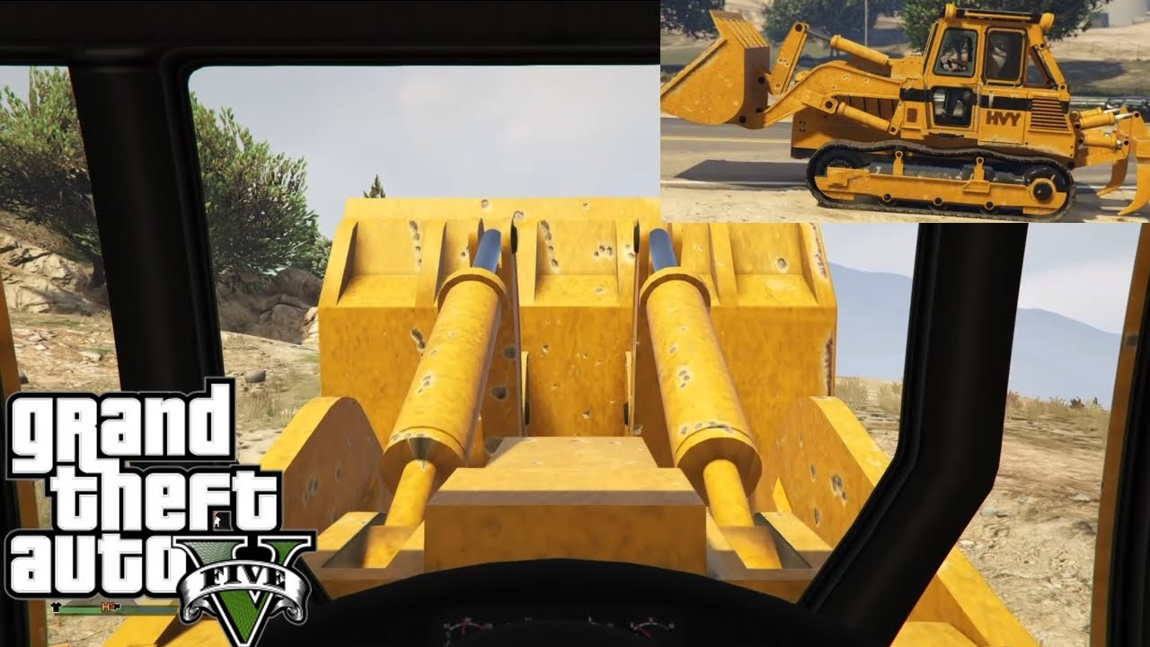 GTA V Next Gen PS4 - First Person View Bulldozer Test Drive - YouTube